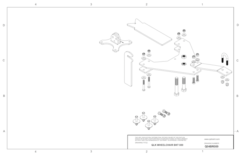 Q04BR089 | PDG Stellar Tilt-In-Space QLK Bracket – WheelchairStrap.com