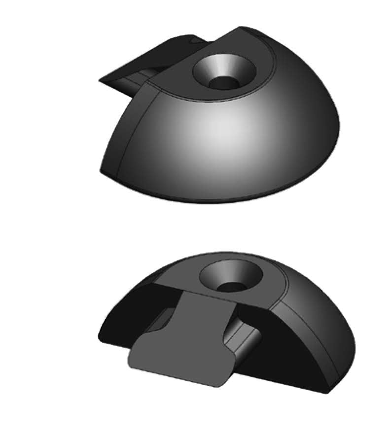 L-TRACK END CAP FOR SURFACE TRACK | 200261878 | WheelchairStrap.com